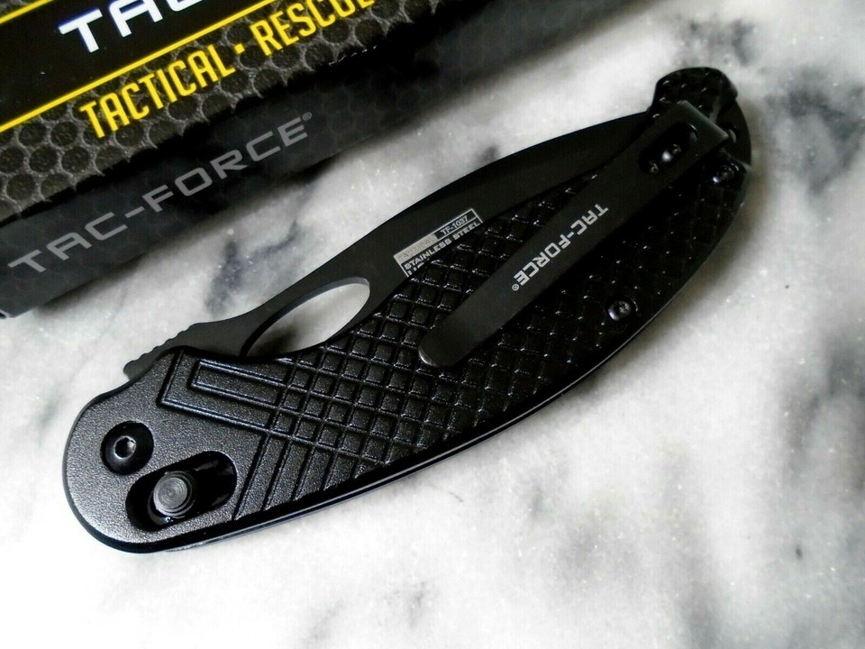 Tac-Force Ball Bearing Axis Lock Black Pocket Knife Folder TF-1037BK 8. ...