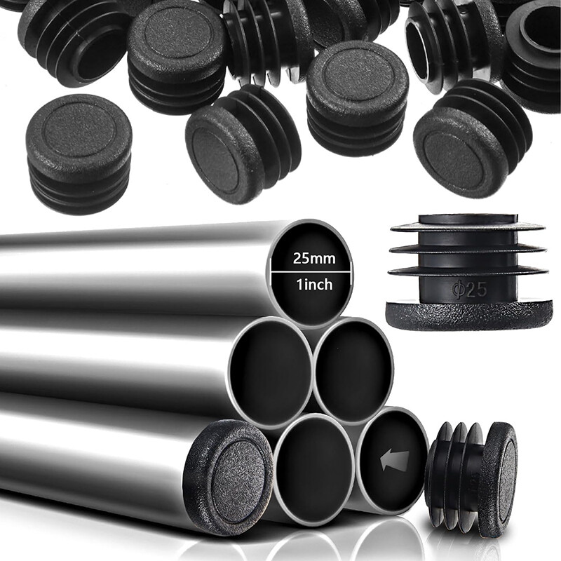 Round Plastic Tube End Caps Insert Bungs Blanking Plugs For Steel ...