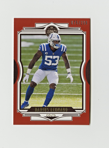 2021 Legacy Football Darius Leonard *Red /299* #74 Indianapolis Colts ...