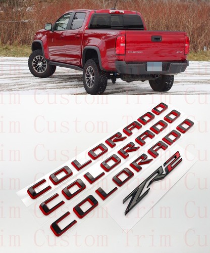 Chevrolet Colorado Doors Tailgate Nameplate Logo Decal Emblem ZR2 Red ...