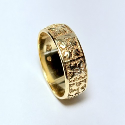 Polynesian Resources 14K Yellow Gold Hawaiian Quilt Pattern 6mm Size 6 ...