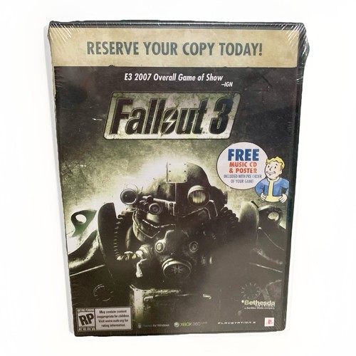 NEW SEALED Fallout 3 2008 Preorder Promo Soundtrack CD + Poster ...