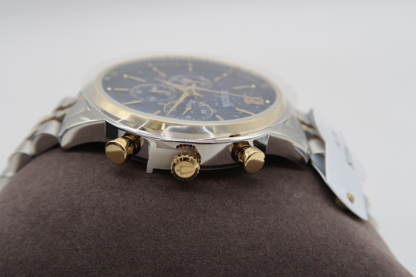 Bulova Chronograph Blue Dial Two-Tone Stainless 98A274 Men's Classic ...