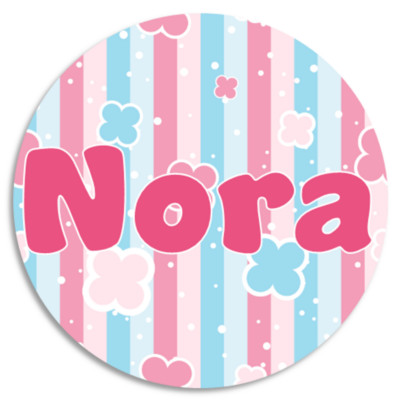Nora - 10 Pack Circle Stickers 3 Inch - Name Tag Water Bottle School ...