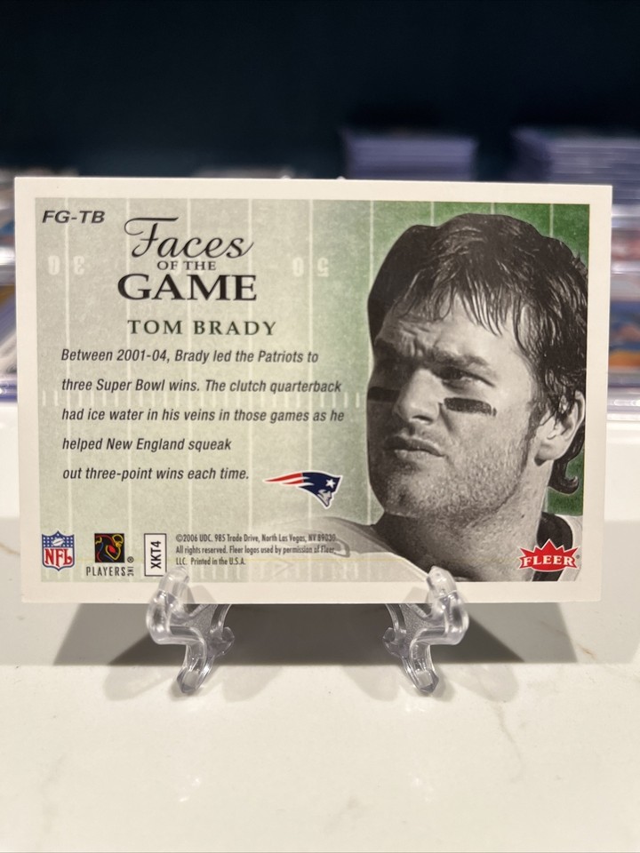 Tom Brady 2006 Fleer Faces of the Game FG-TB INVEST GOAT HOF MVP TB12 ...