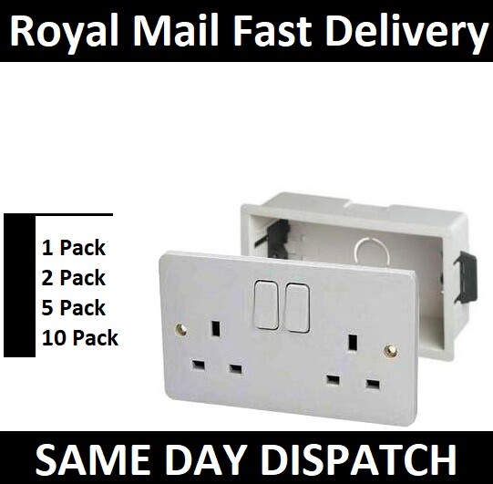 Double Wall Socket & Back Box Pattress & Twin 2 Gang Switched ...