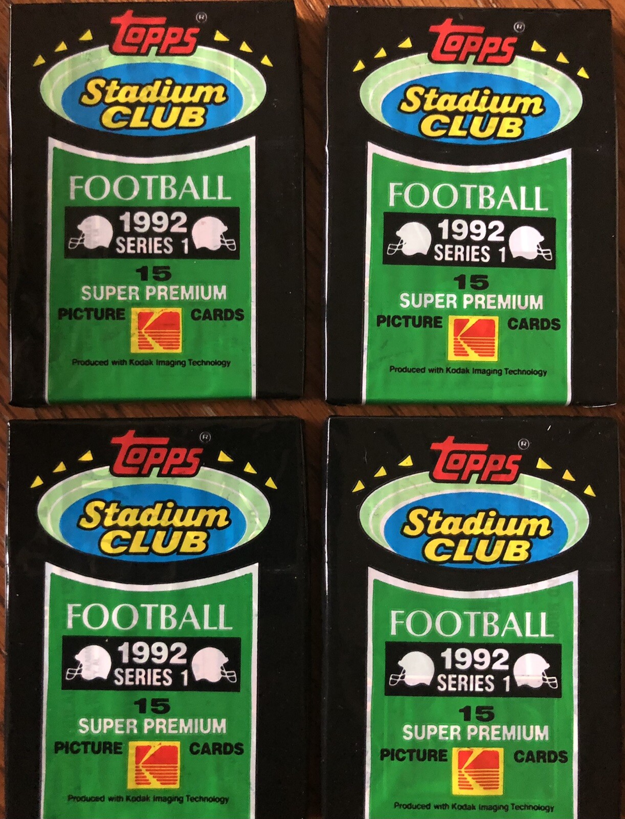 (4) 1992 Topps Stadium Club Series 1 Football Packs New Factory Sealed ...