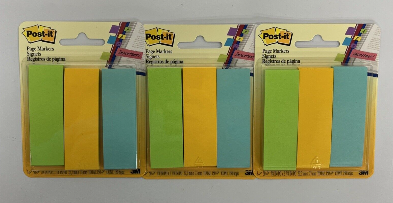 Post-It Page Marker, Assorted, 50-Sheets, 3 Units 3 Pack | eBay