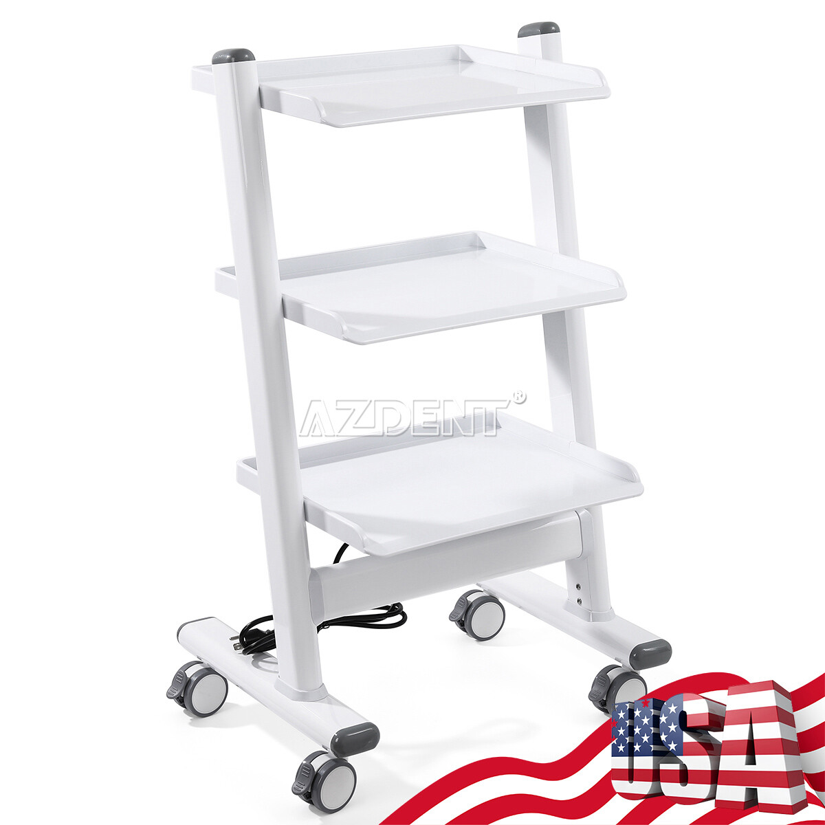 AZDENT 3-Layer Dental Trolley Medical Utility Cart for sale online | eBay
