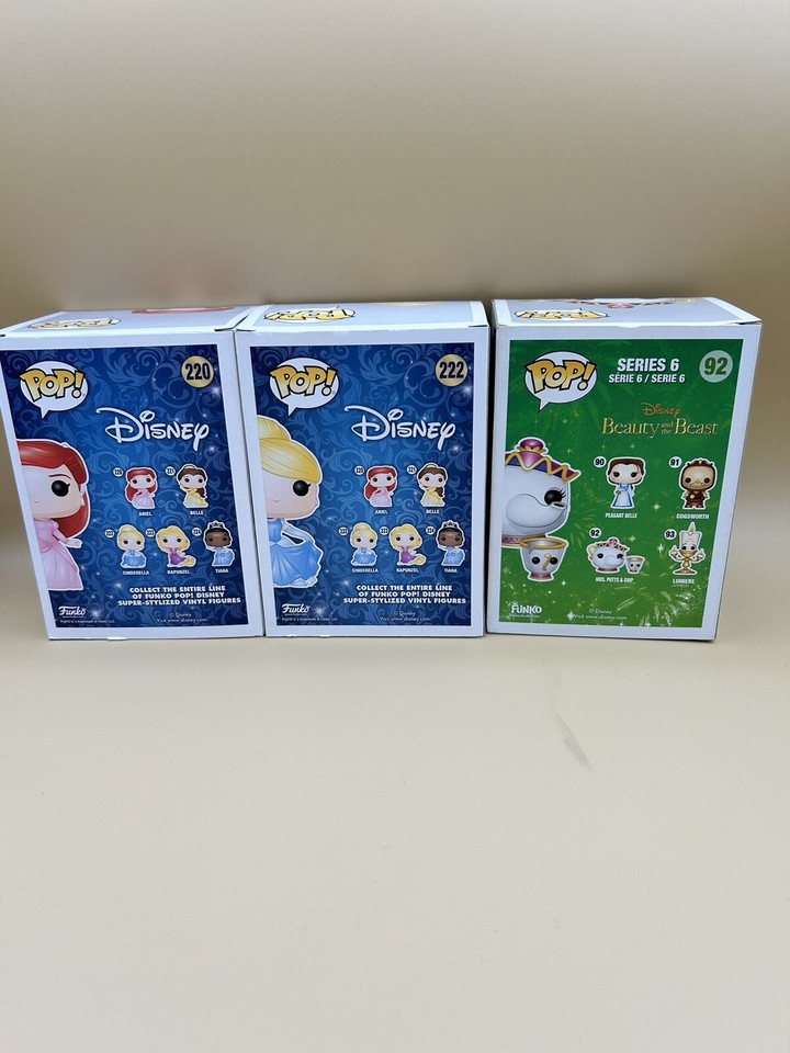 Funko Pop! Vinyl: Disney Set Ariel,Cinderella, And Mrs.Potts And Chip ...