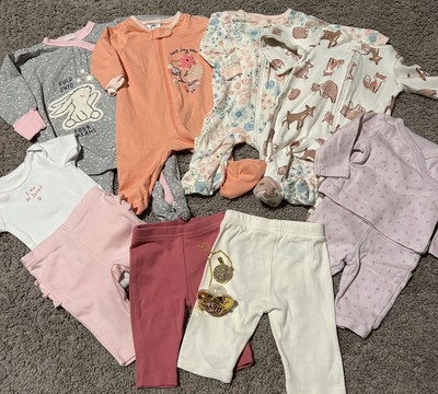 15 Pc Mixed Lot Baby Girl Clothes 0-3 Months Infant Mixed Brands 6 ...