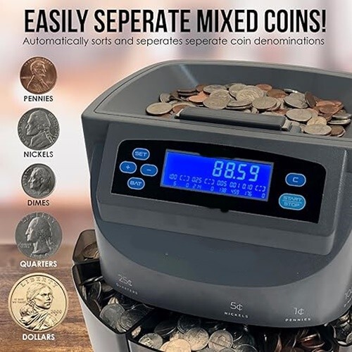 coin sorter and wrapper machine manual with crank money change counter ...