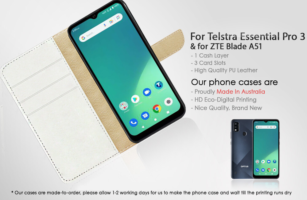 ( For Telstra Essential Pro 3 ) Flip Case Cover AJ23708 Blue Cell ...