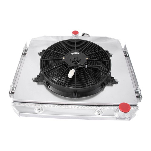 3 CORE Radiator Shroud Fan Fit 1955-1957 Chevy Bel Air/Nomad/Del Ray L6 ...