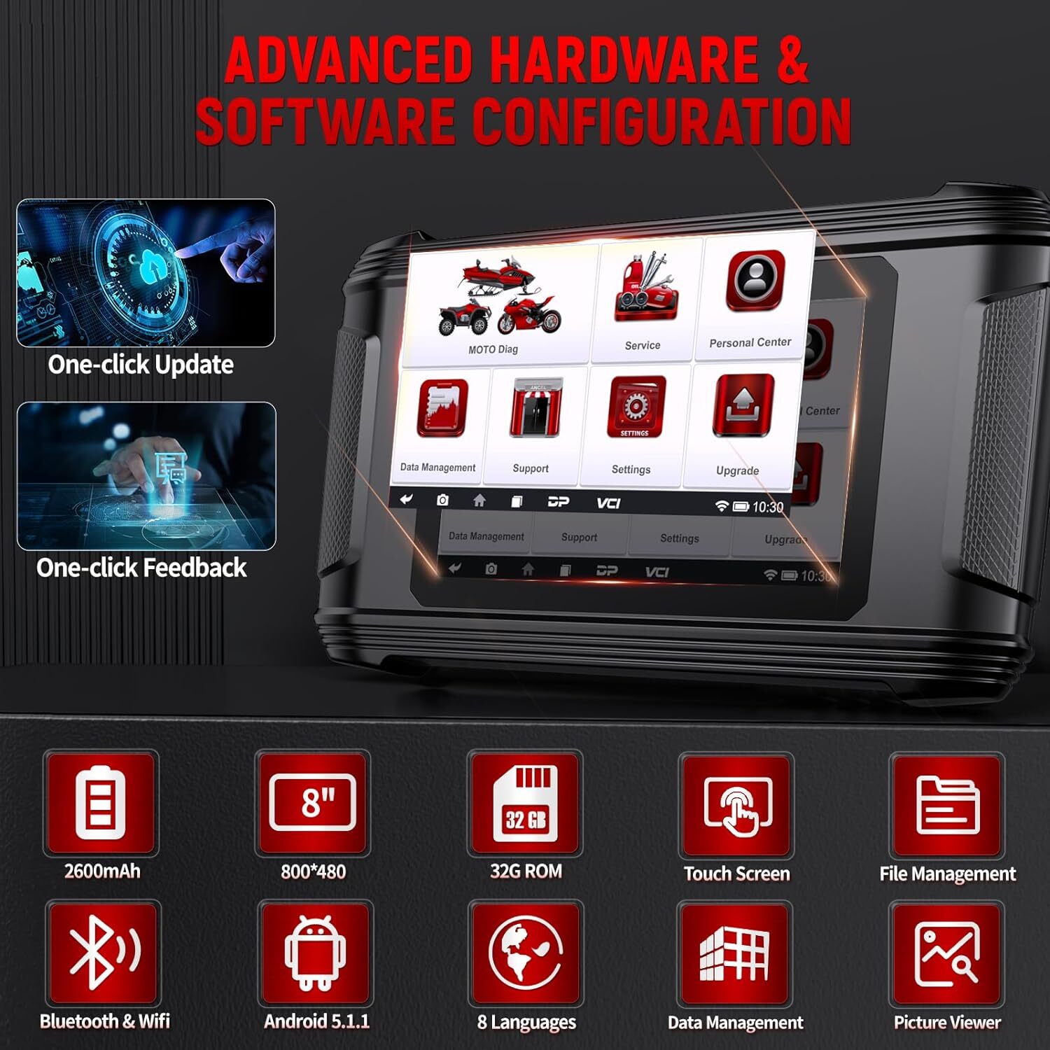 ANCEL MT500 Pro+ Motorcycle Diagnostic Tool OBD2 Scanner Code Reader ...