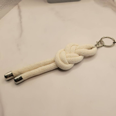 Nautical Figure 8 Knotted Rope Keyring Key Chain Bag Charm Natural | eBay