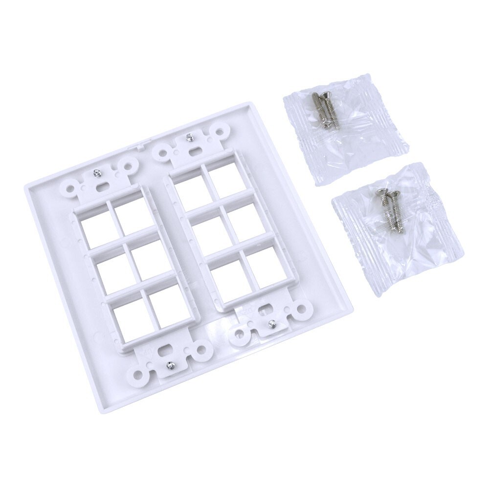 Construct Pro™ Double-Gang 12-Port Keystone Wall Plate (White) | eBay
