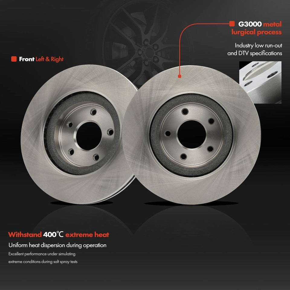 Front Disc Brake Rotors for INFINITI Q50 14-23 JX35 QX50 370Z ...