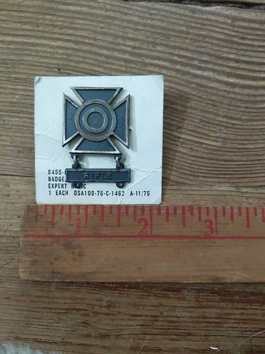 1" WWI-WW2 STARLING SILVER RIFLE MILITARY WAR PIN BUTTON BADGE RARE VTG ...