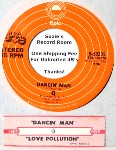 Q Dancin' Man Soul Dance Classic Rock Jukebox Strip & EX/VG+ 45 7 ...