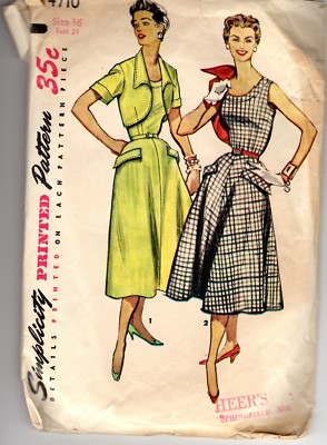 Simplicity pattern 4710 misses sleeveless dress with bolero jacket ...