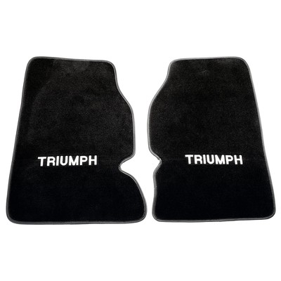 Triumph TR4 TR4A TR5 TR6 Footwell Mats Pair Black Ultra Plush with ...