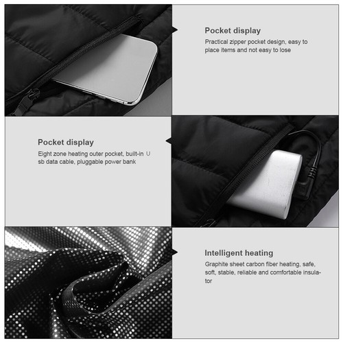 Camping Zipper Soft Intelligent For Winter Electric USB Heated Vest ...