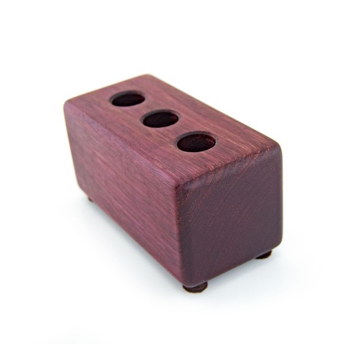 Purpleheart Triple Pen Holder Stand Wooden Purple Block Artisan ...