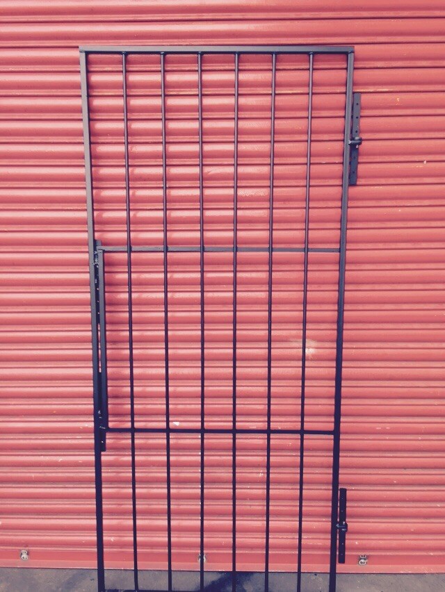 STEEL SECURITY DOOR, GATE. METAL GARDEN SIDE GATE / WROUGHT IRON GATE ...