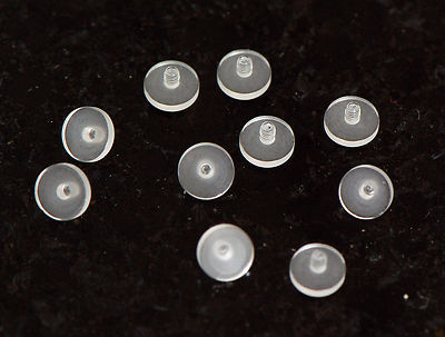 10 Pc Pack Of Clear Acrylic Dermal Anchor Retainers 14G 4MM Dia. Hide ...