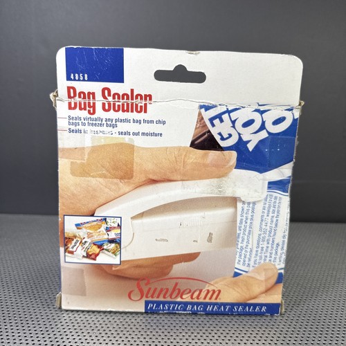 Vintage 90s Sunbeam Plastic Bag Heat Sealer 1995 Electronic White 4858 ...