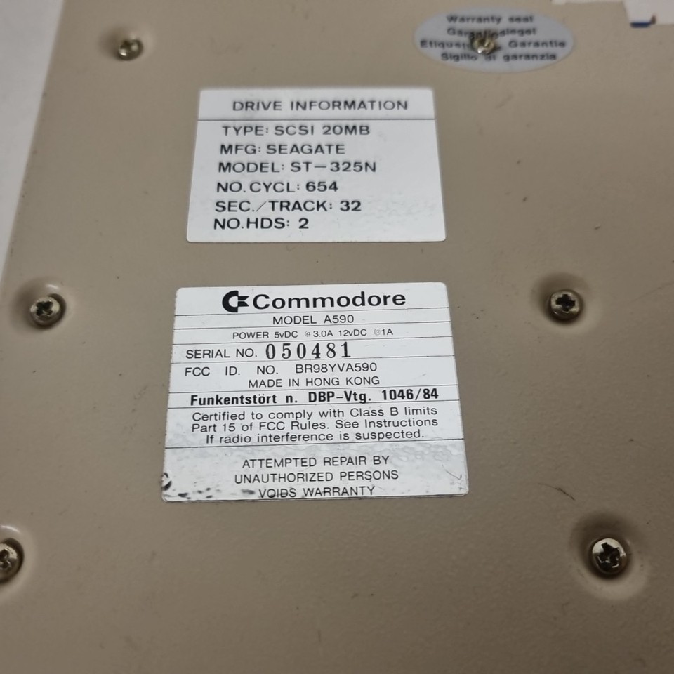 Commodore Amiga A590 20MB Hard Drive Plus - Unit Only - UNTESTED ...