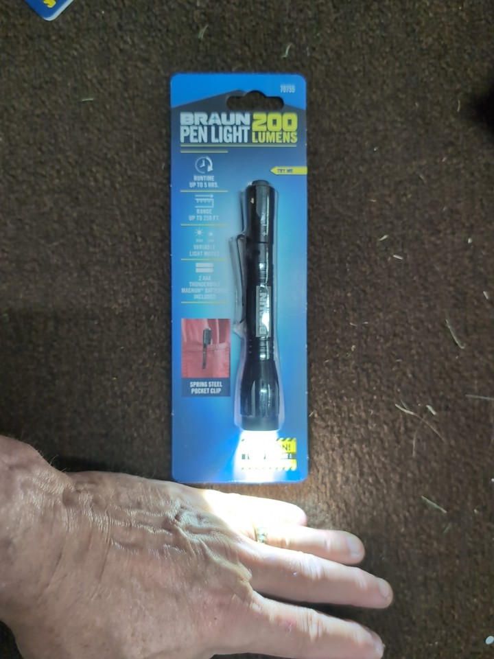 Harbor Freight Braun 4 Flashlight Set Gift Pack Headlamp Penlight Work ...