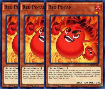 Yugioh - Red Potan x 3 - 1st Edition NM - Free Holographic Card | eBay