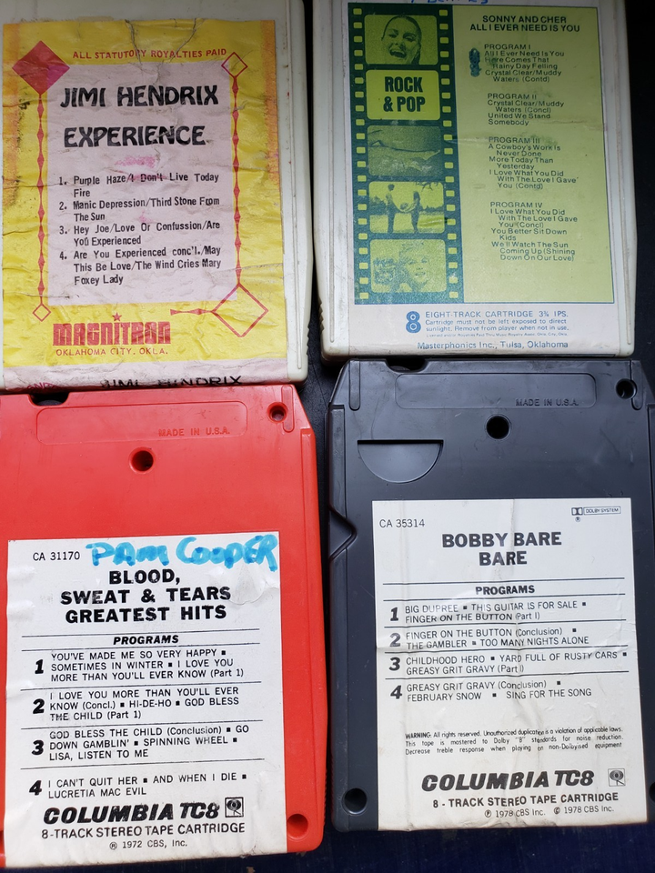 lot of 21 assorted 8-track tapes/cartridge & 3 blanks in carry case not ...