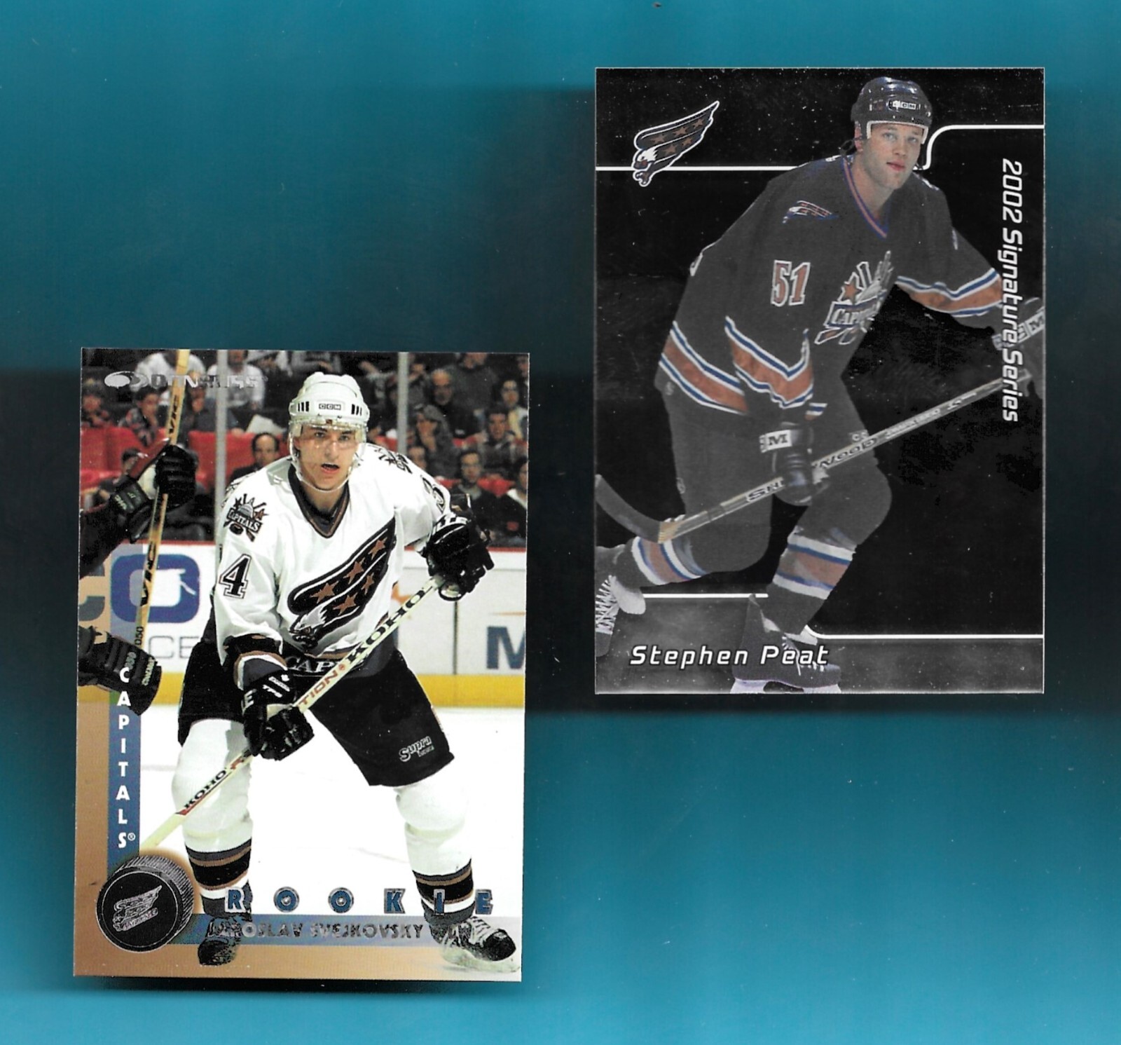 BOTH! STEPHEN PEAT-SVEJKOVSKY WASINGTON CAPITALS! SIGNATURE/DONRUSS ...