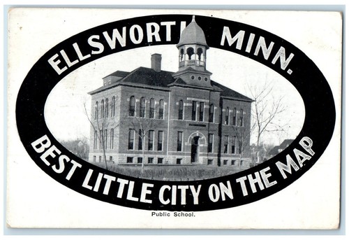 1916 Best Little City Map Public School Ellsworth Minnesota MN Vintage ...