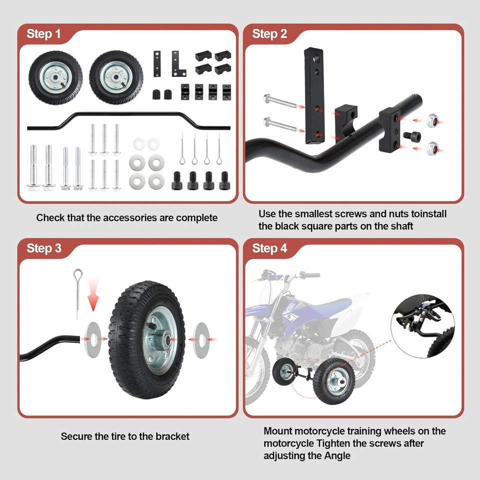 Dirt Bike Training Wheels, Adjustable Height kid training wheels 50CC ...