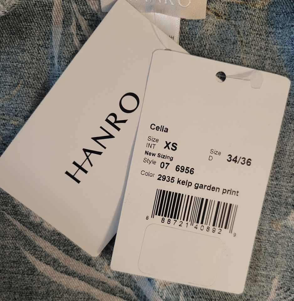 Hanro Celia Viscose Spaghetti Straps Midi Nightgown Kelp Garden Print ...