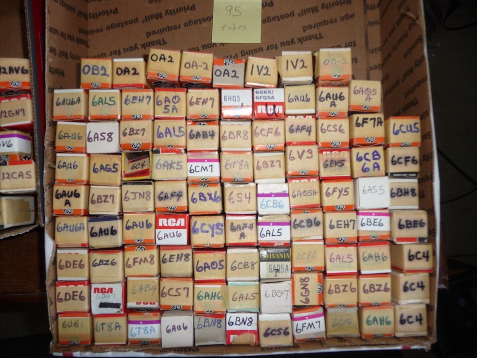 Lot 218 miscellaneous Vacuum Tubes, most used & good, RCA Receiving ...