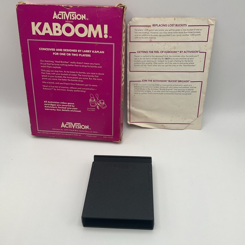 Kaboom! Activision Atari 2600 Complete In Box TESTED Authentic Vintage ...