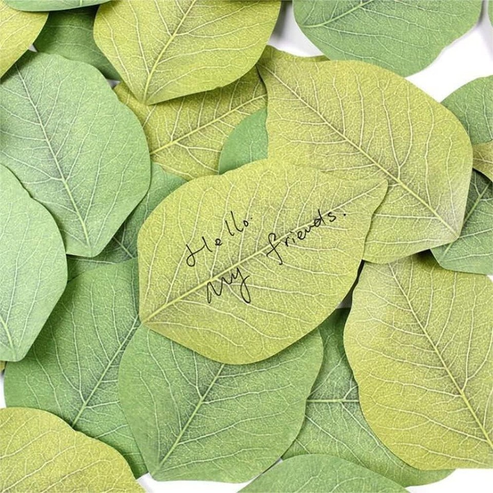 100 Sheets Leaf Post It Notes, Self Sticky Classroom Decorations ...