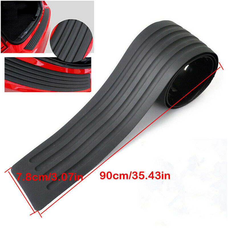 Car Rear Bumper Protector Trim Rubber Strip Trunk Sill Guard Scratch ...