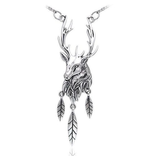 Ted Andrews Deer Stag 925 Sterling Silver Necklace Fine Nature Wildlife ...