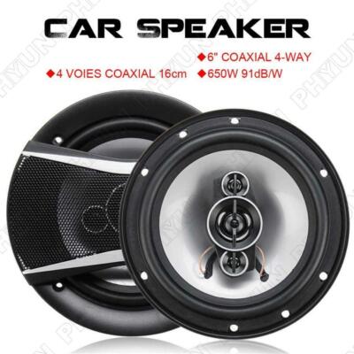2Pcs 6" Inch 650W Car HiFi Coaxial Speaker Auto Door Audio Music Stereo ...