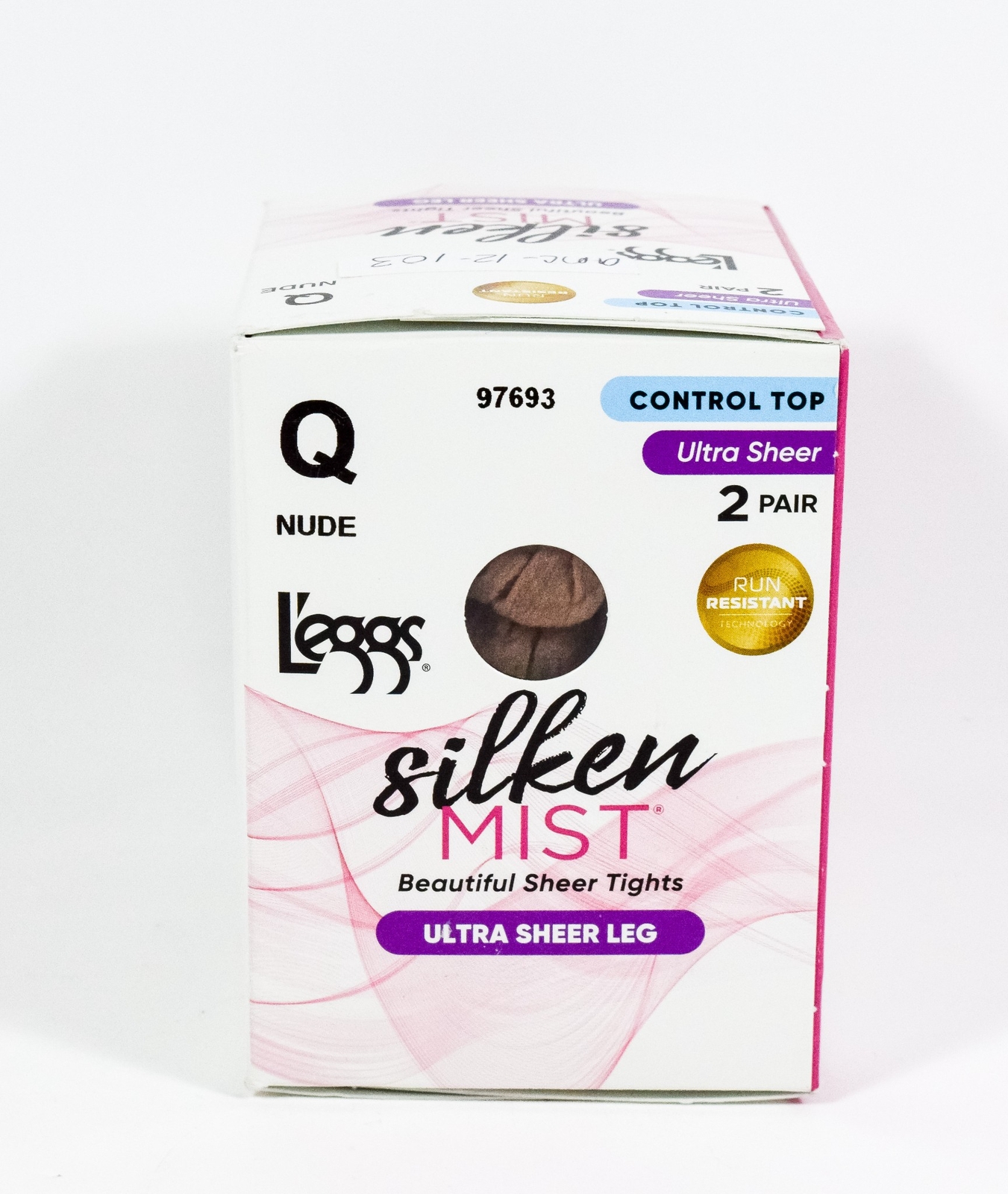 L'eggs Silken Mist Pantyhose Ultra Sheer Leg Control Top NUDE Size Q 2 ...