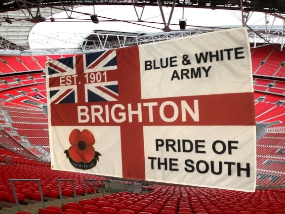 Brighton & Hove Albion Flag 5ft by 3ft - brighton football club flag ...