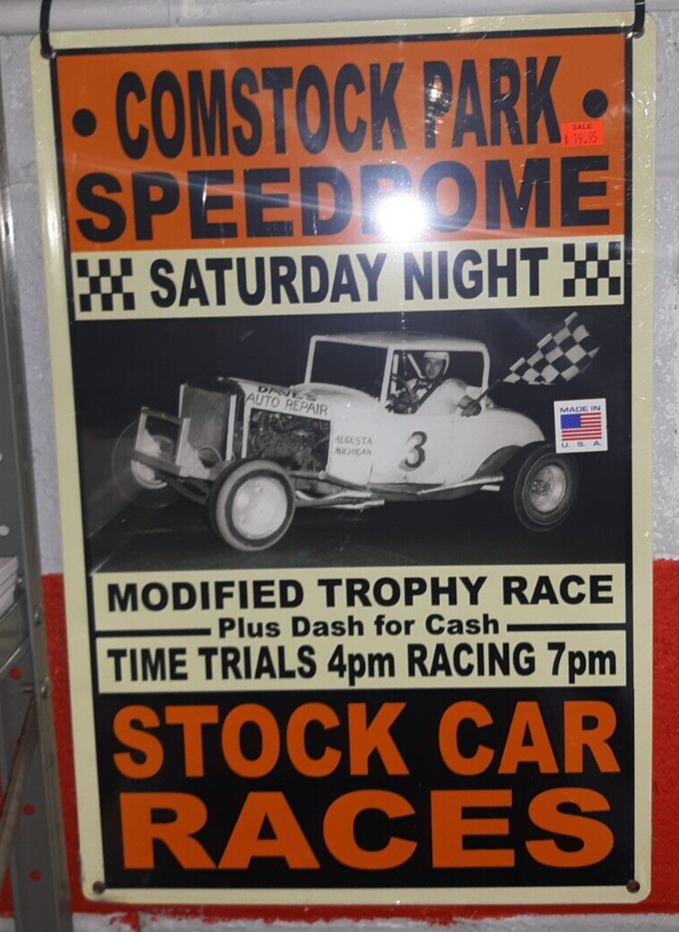 Vintage Look Speedrome Comstock Park Michigan Race Track Sign 12" x 18 ...