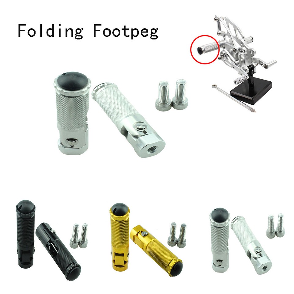 USA Universal Motorcycle Bike Folding Foot Pegs Footpegs Rear Set ...