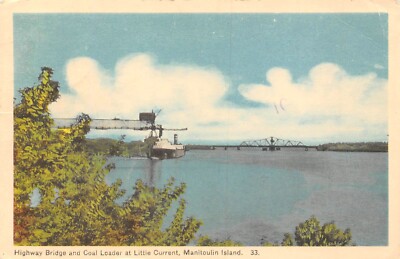 LITTLE CURRENT Ontario Canada postcard Manitoulin District coal loader ...